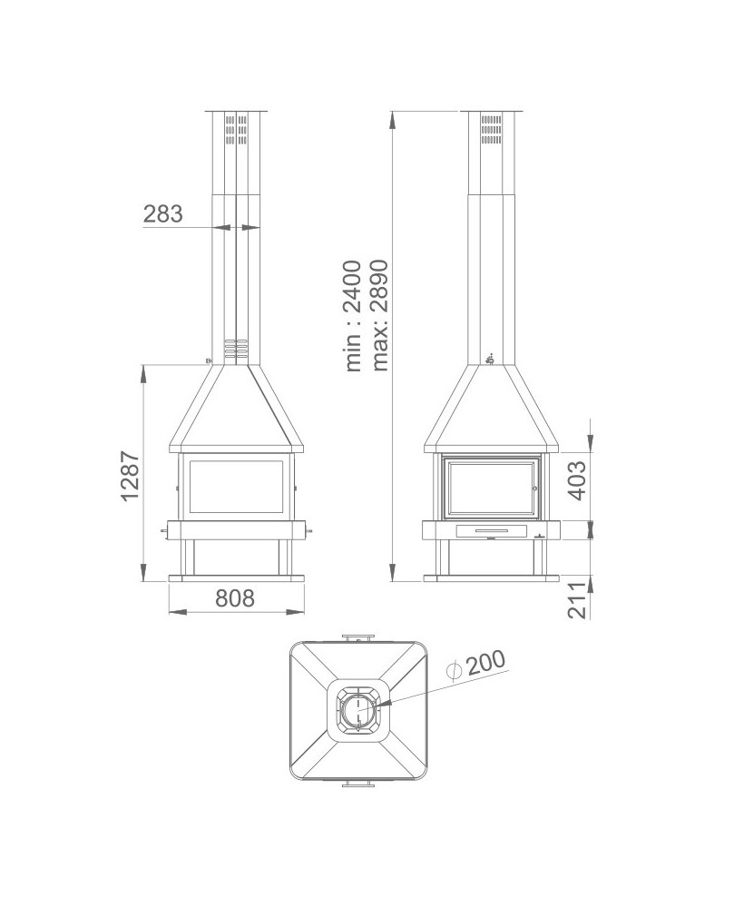 Chimenea HUELVA Bronpi Fireplaces